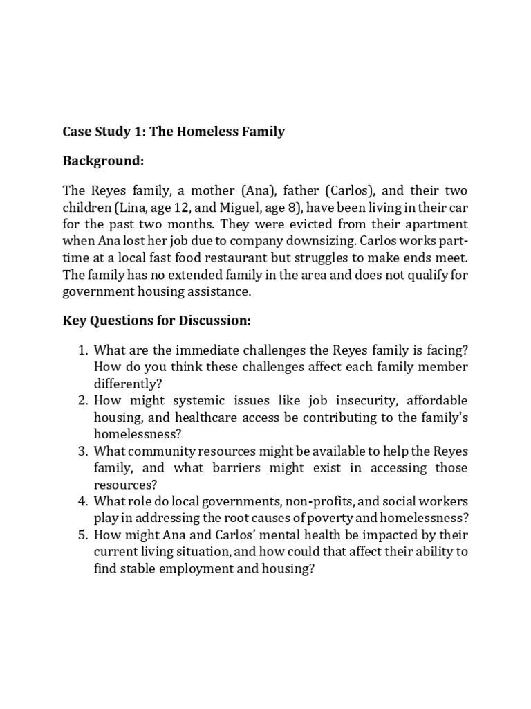 Case Studies | PDF | Poverty | Poverty & Homelessness