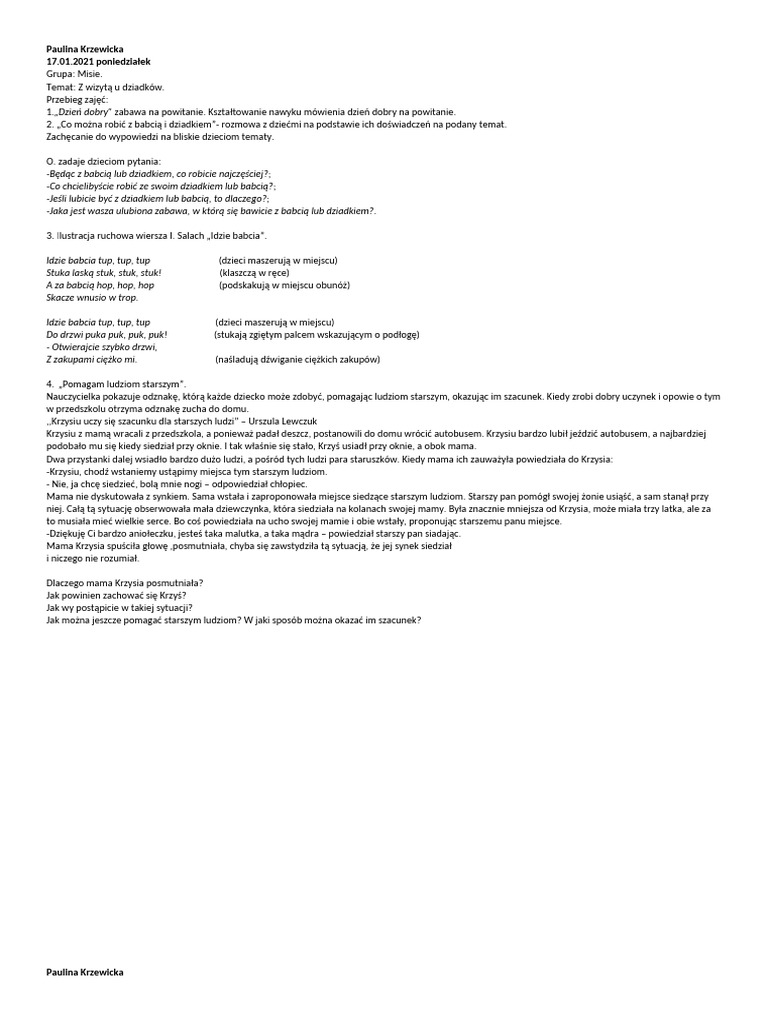 Dzień Babci I Dziadka 17-20 Styczen 2022 | PDF