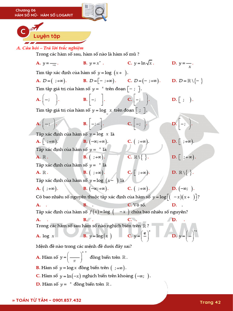 Chuyen de Ham So Mu Va Ham So Logarit Toan 11-43-52 | PDF