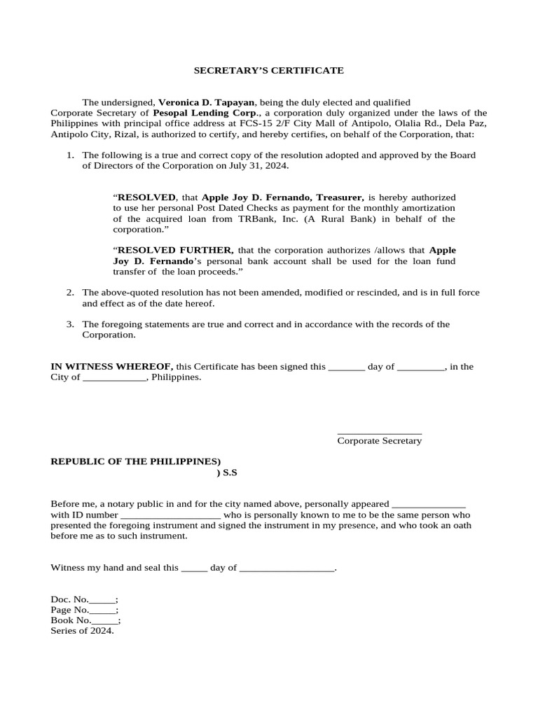 Sec Cert To Use Personal Account | PDF