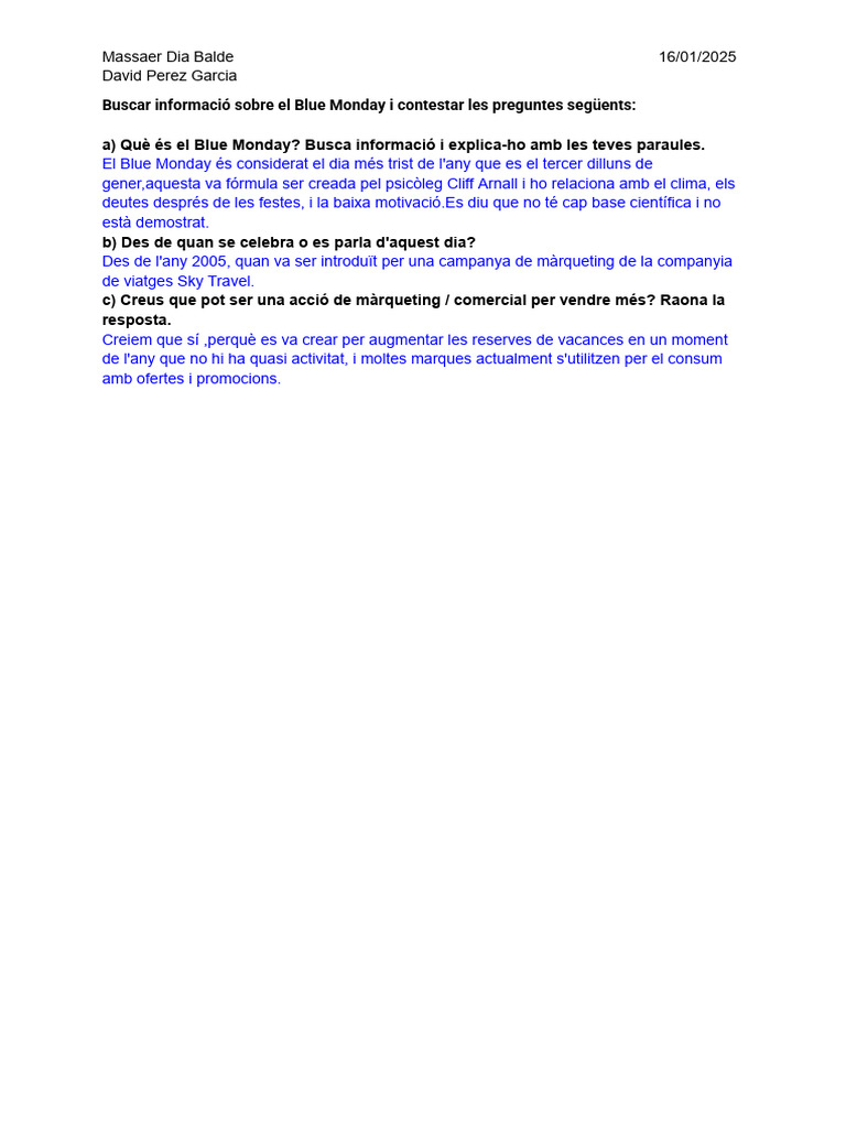 Blue Monday-Massaer I David | PDF