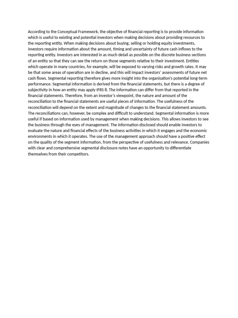 IFRS 8 Segmental Info - Investor POV | PDF