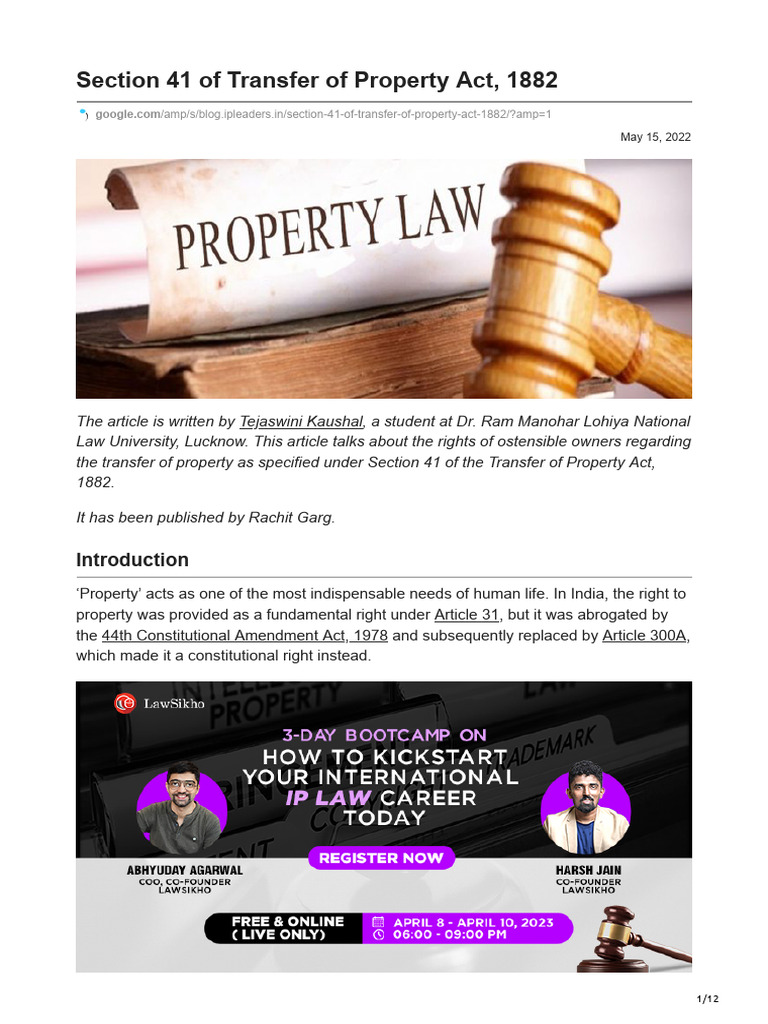 Section 41: Rights of Ostensible Owners | PDF | Property | Estoppel