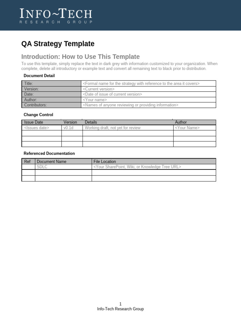 02 QA Strategy Template | PDF | Quality Assurance | Unit Testing