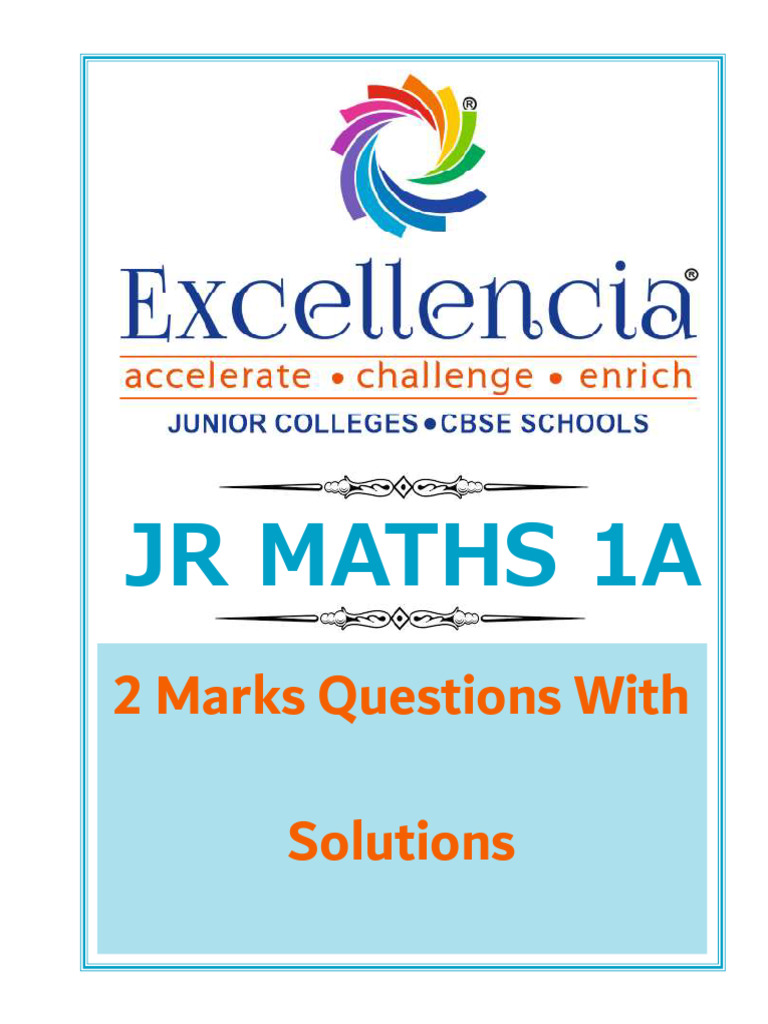 Maths-1a 2marks Imp Questions Final | PDF | Function (Mathematics) | Functions And Mappings