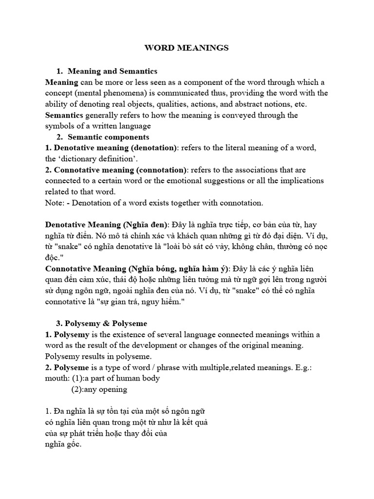 Word Meaning | PDF