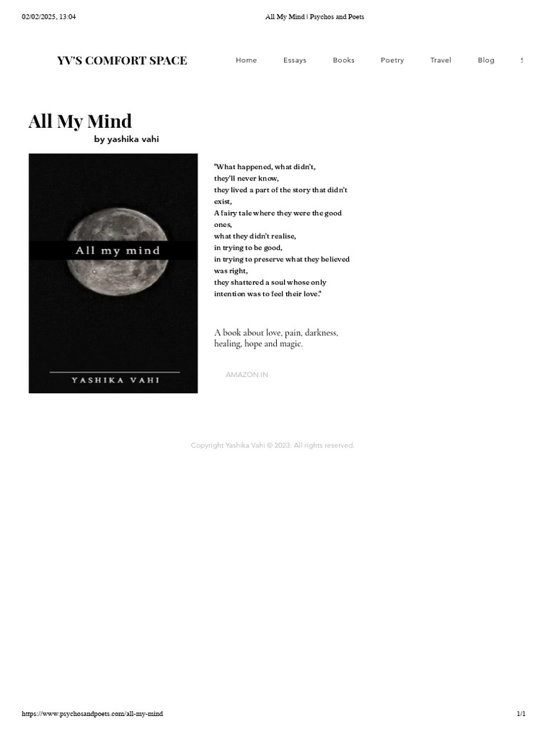 All My Mind - Psychos and Poets | PDF