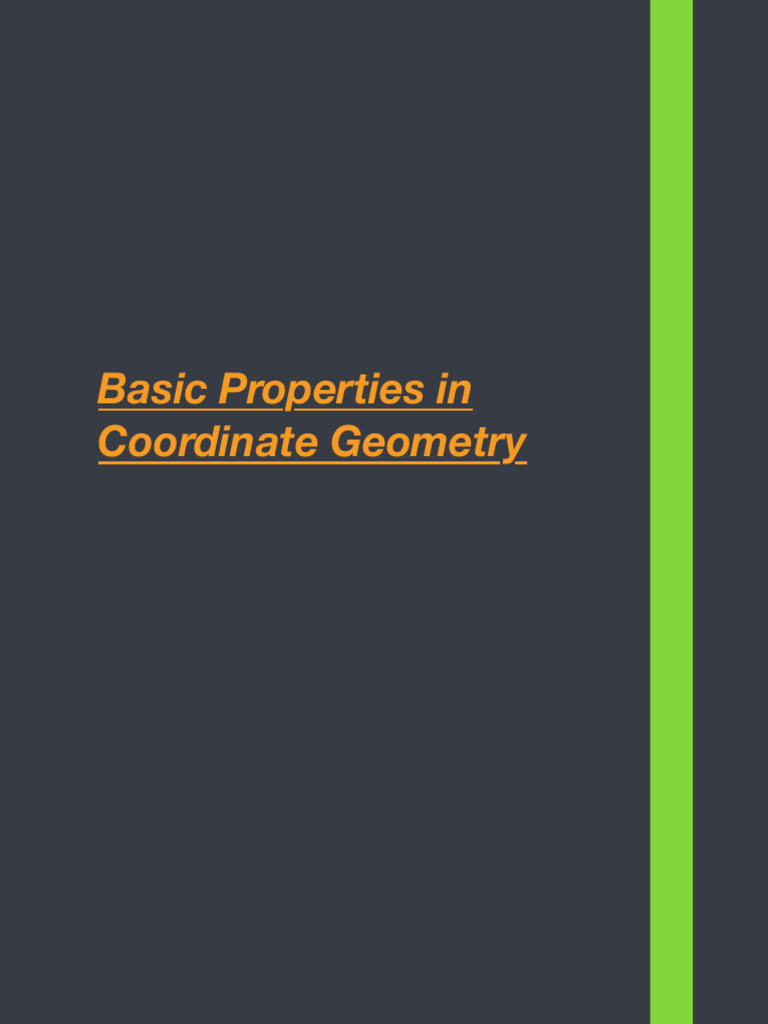 Basic Properties in Coordinate Geometry | PDF