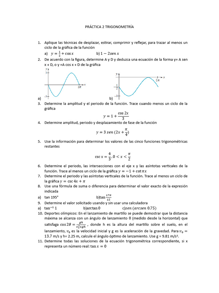 Práctica 2 Trigonometría | PDF