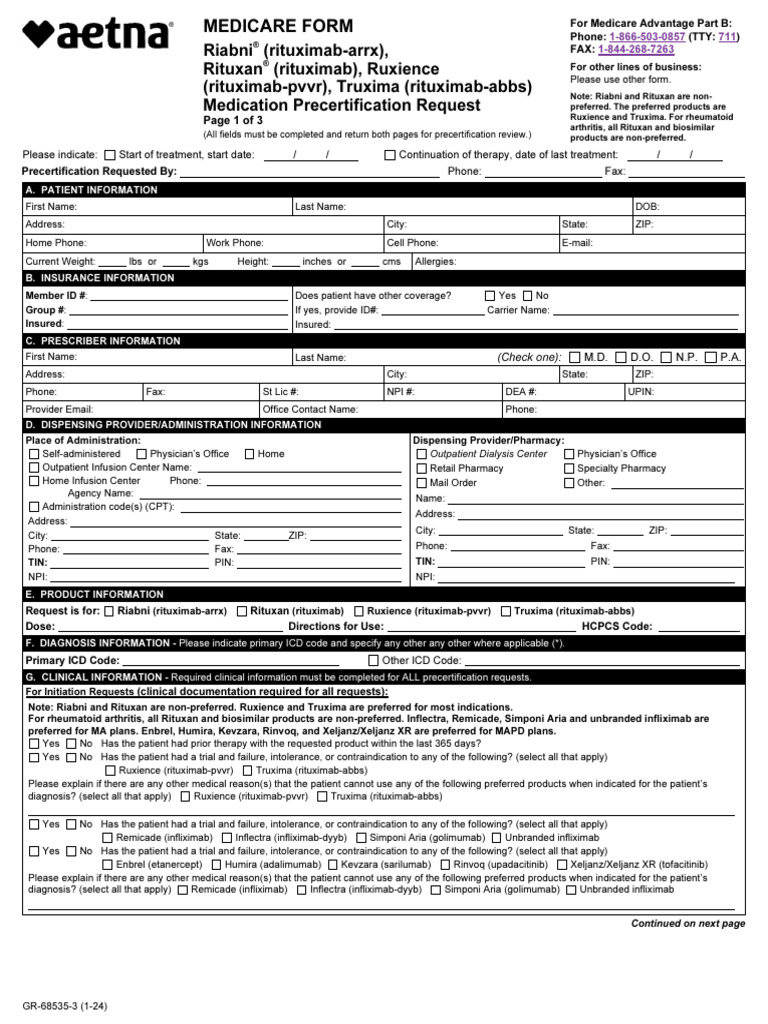 medicare-gr-form-68535-3-rituxan | PDF | Lymphoma | Immune System