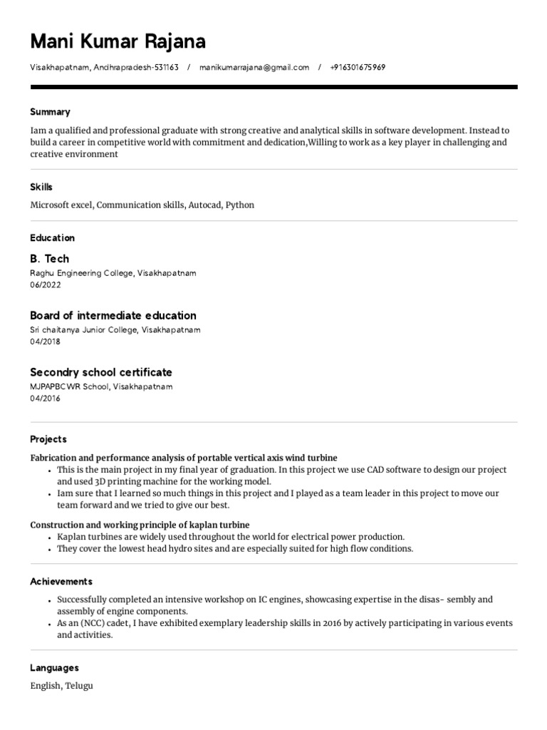 Mani Resume2 | PDF