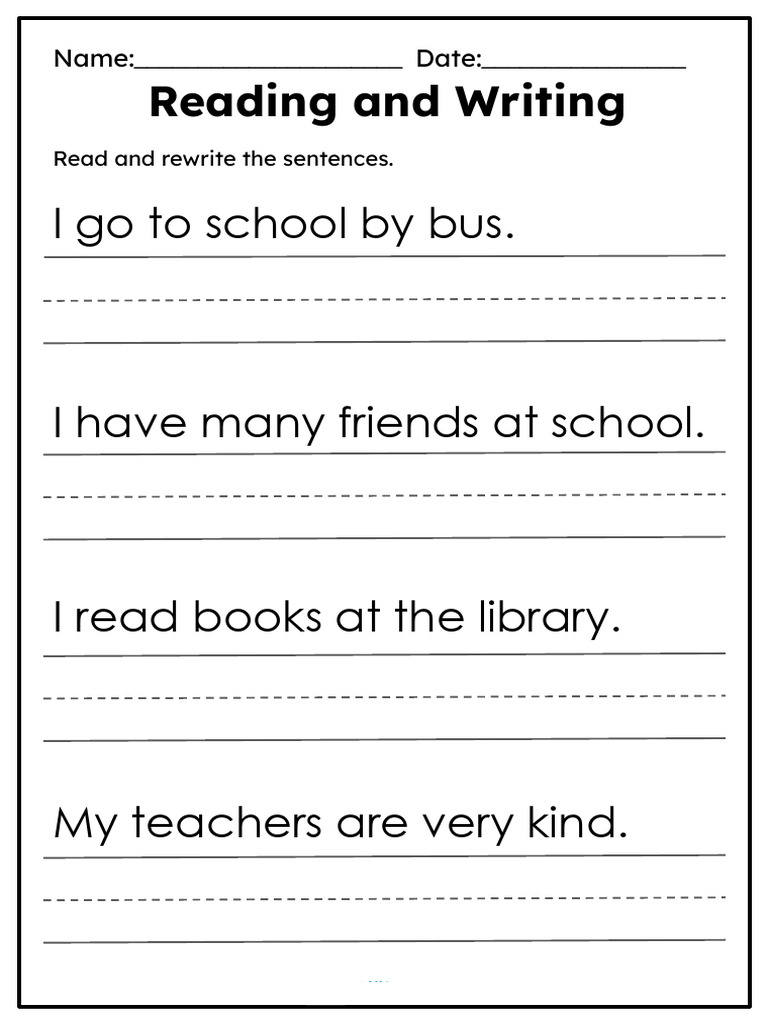 Reading and Writing Back To School Sentences Kiyh9h | PDF
