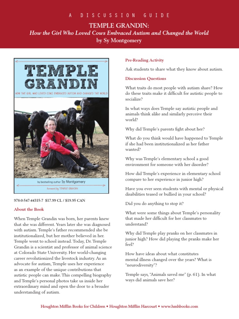 Temple Grandin Discussion Guide | PDF | Autism | Autism Spectrum