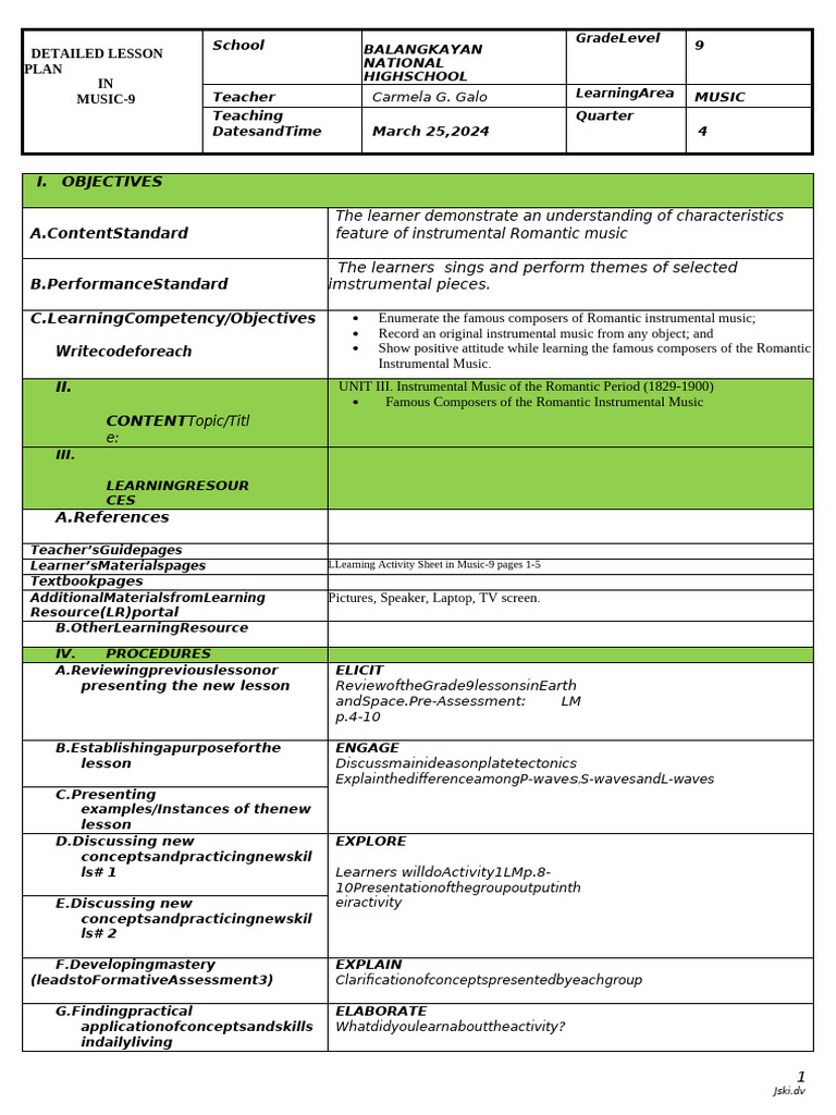 7es Lesson Plan Template1pdf | PDF | Human Communication | Learning