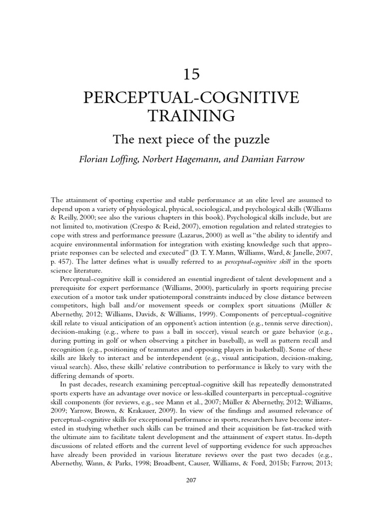 Perceptual-Cognitive Training | PDF | Learning | Psychological Concepts