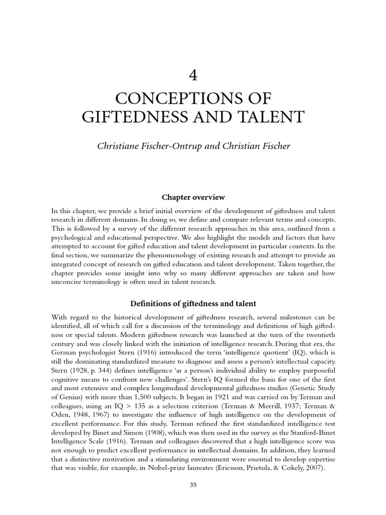 Conceptions of Giftedness and Talent | PDF | Intelligence Quotient ...