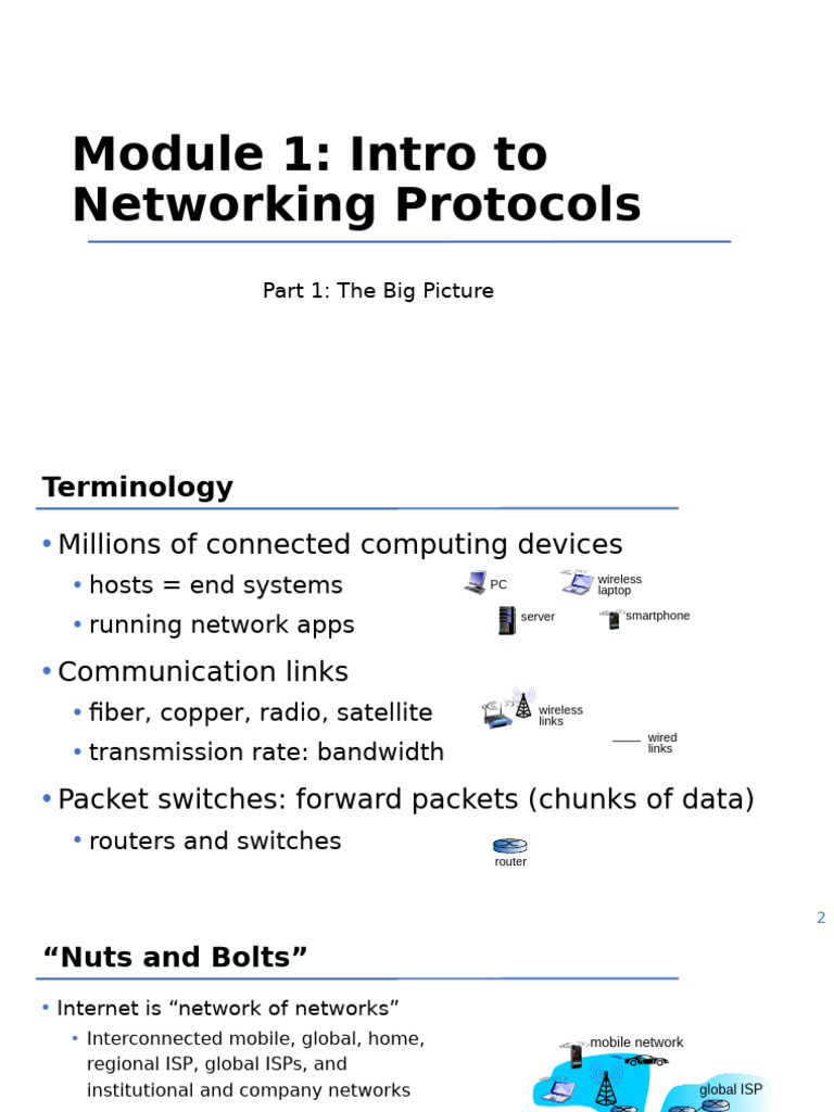 1-intro | PDF | Computer Network | Internet Protocol Suite