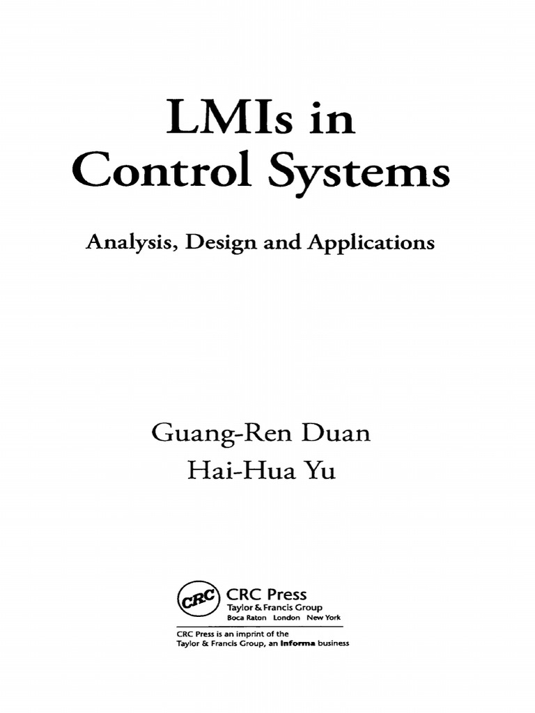 LMIs in Control Systems Overview | PDF | Mathematical Optimization ...