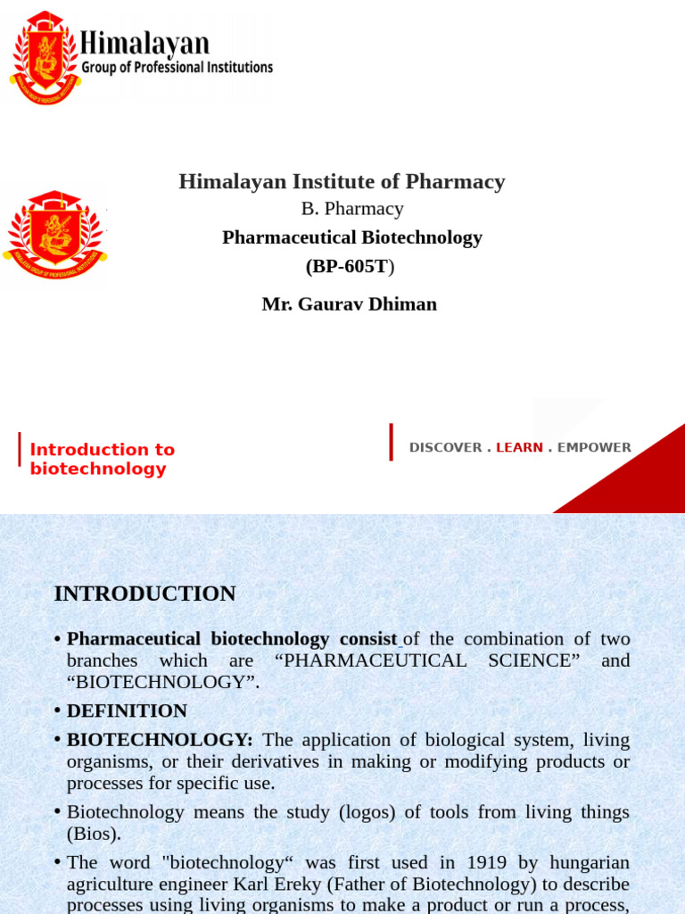 Introduction To Biotechnology | PDF | Biotechnology | Cloning
