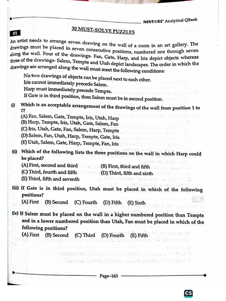 Must Solve Puzzles for IBA | PDF