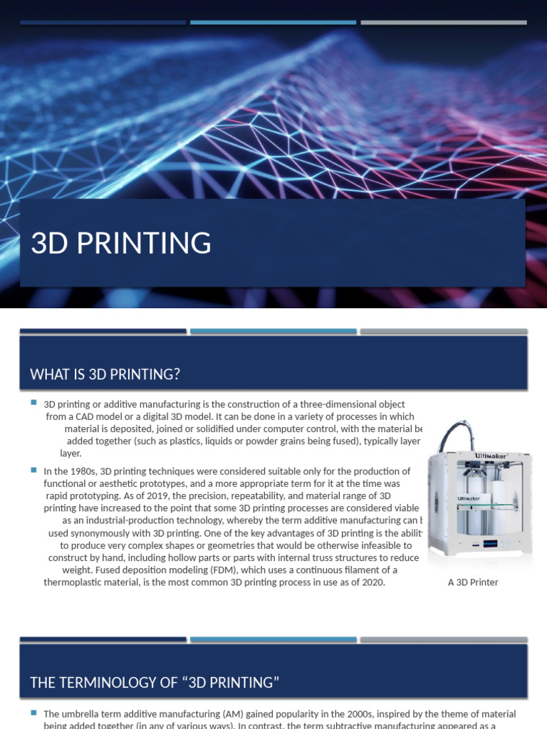 3D Printing | PDF | 3 D Printing | Secondary Sector Of The Economy
