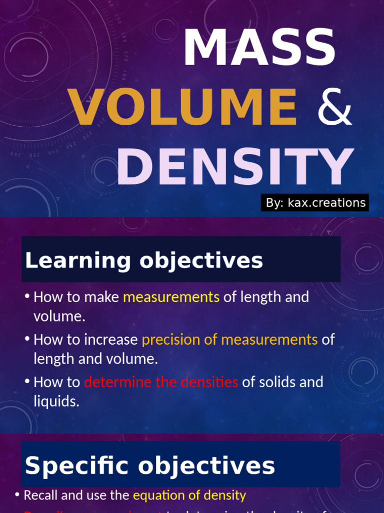 Mass Volume and Density | PDF