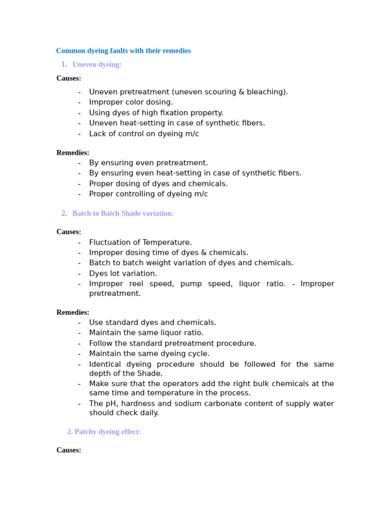 Dyeing Defect Final | PDF | Dye | Dyeing