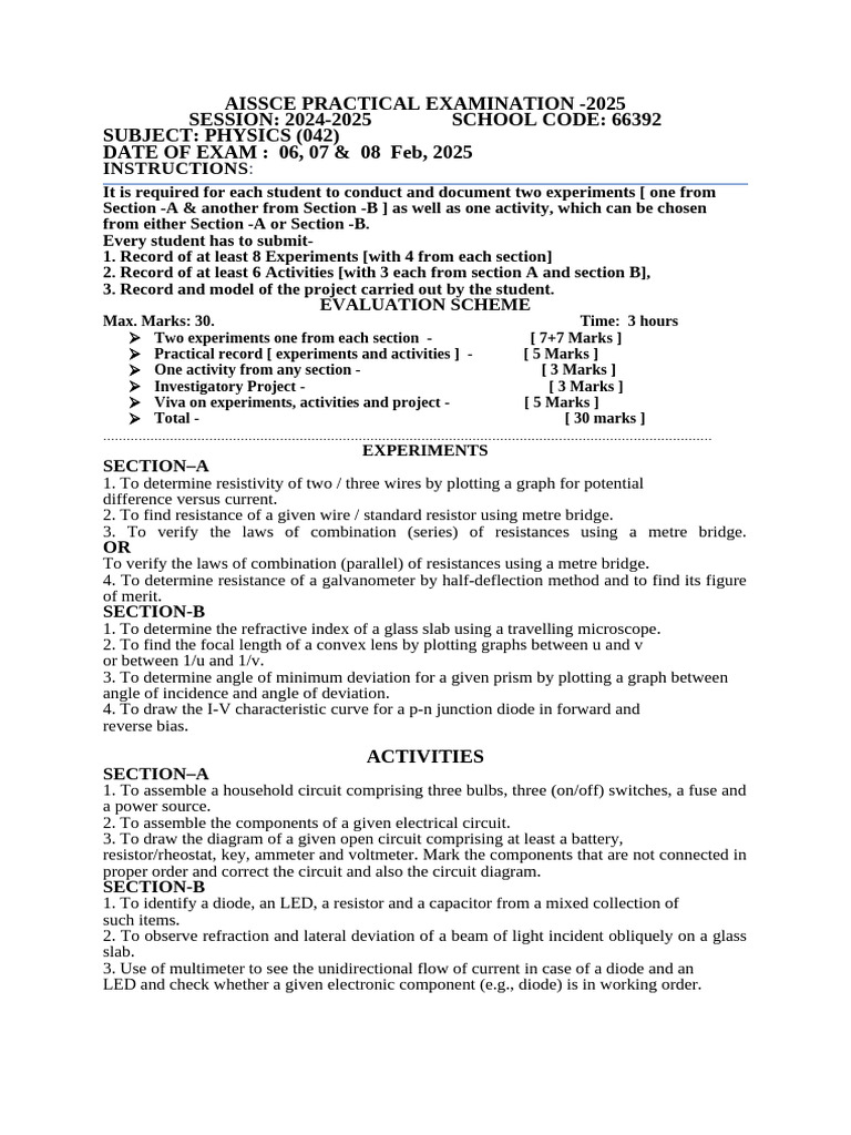Aissce Practical Examination | PDF | Diode | Electrical Network