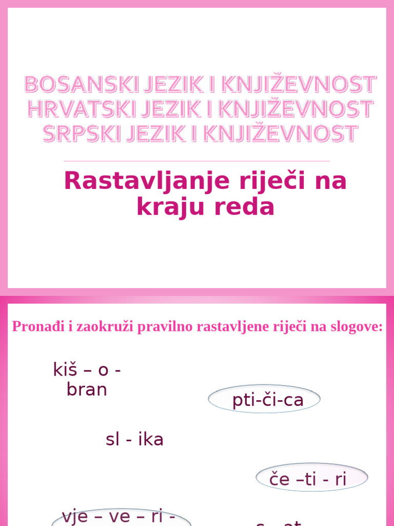 Rastavljanje Riječi Na Kraju Reda | PDF
