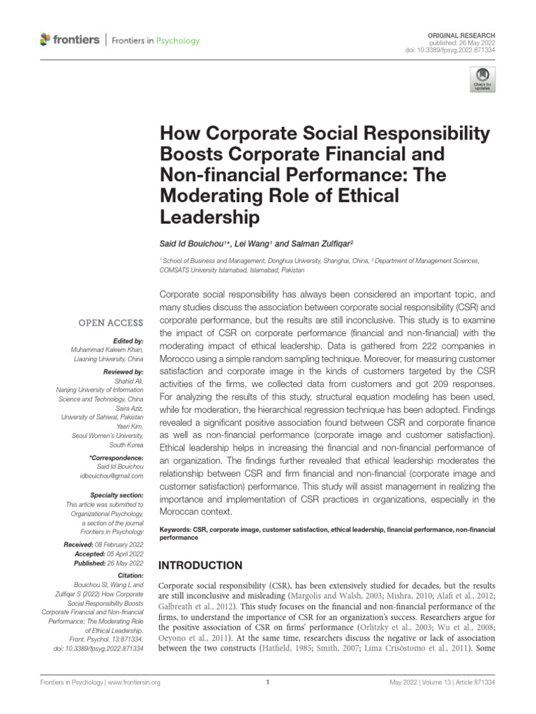 How Corporate Social Responsibility Boosts Corporate Financial and Non ...
