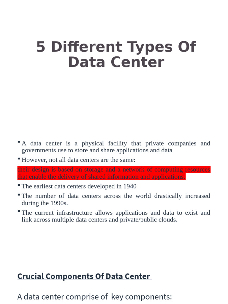 Types of Data Centers Explained | PDF | Cloud Computing | Computer Network