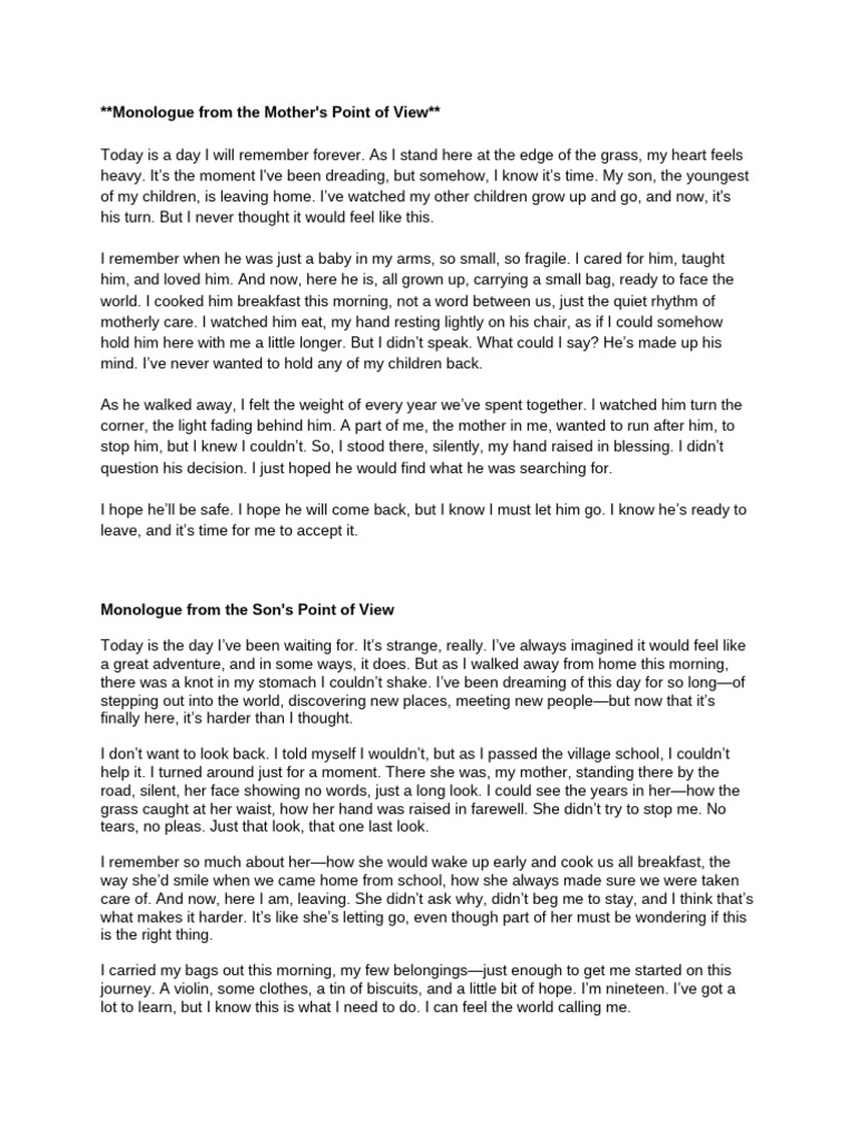 --Monologue from the Mother's Point of View-- | PDF