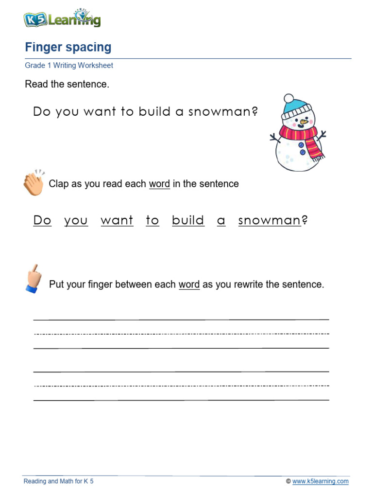 Grade 1 Finger Spacing A | PDF