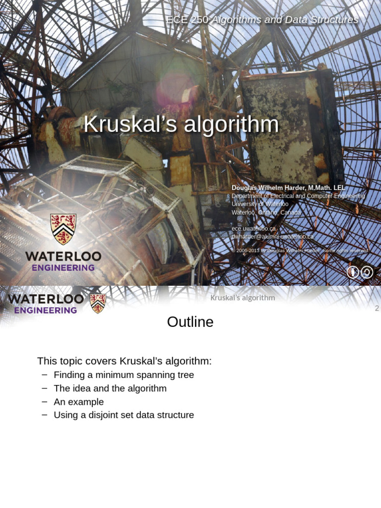 11.05b.kruskal's Algorithm | PDF | Algorithms | Theoretical Computer Science