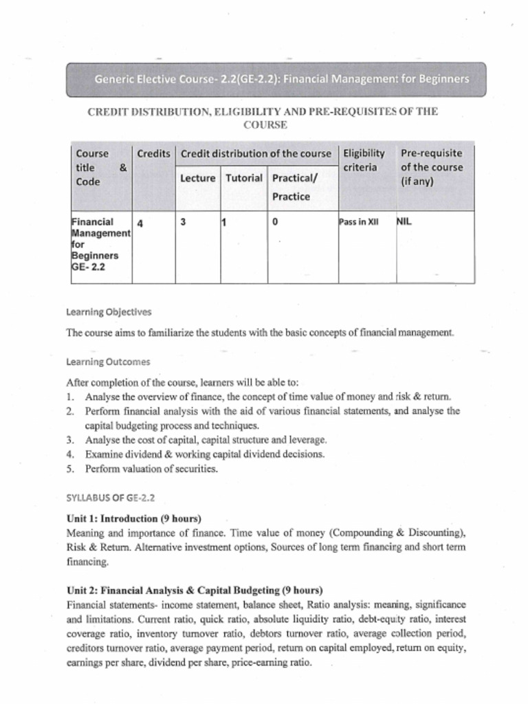 Beginner's Guide to Financial Management | PDF | Capital Budgeting ...