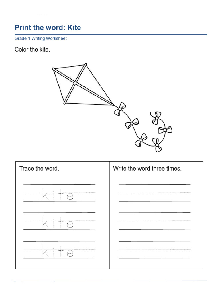 Grade 1 Print Words e | PDF