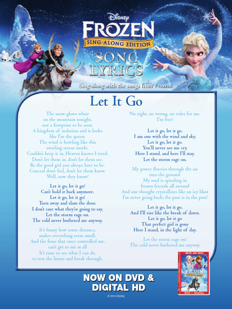 Frozen Song Lyrics: Let It Go & In Summer | PDF