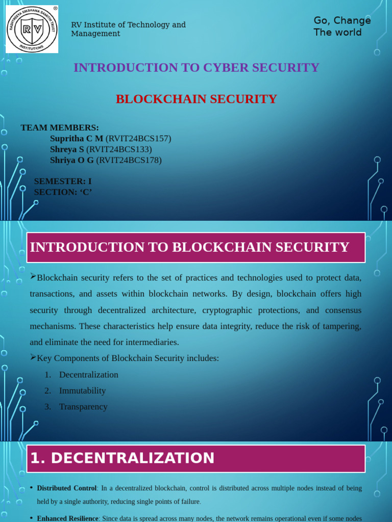 Blockchain Security PPTT (1) Merged New Finall | PDF | Public Key Cryptography | Security