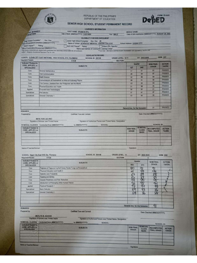 FORM137&138_BIRTHCERTIFICATE | PDF