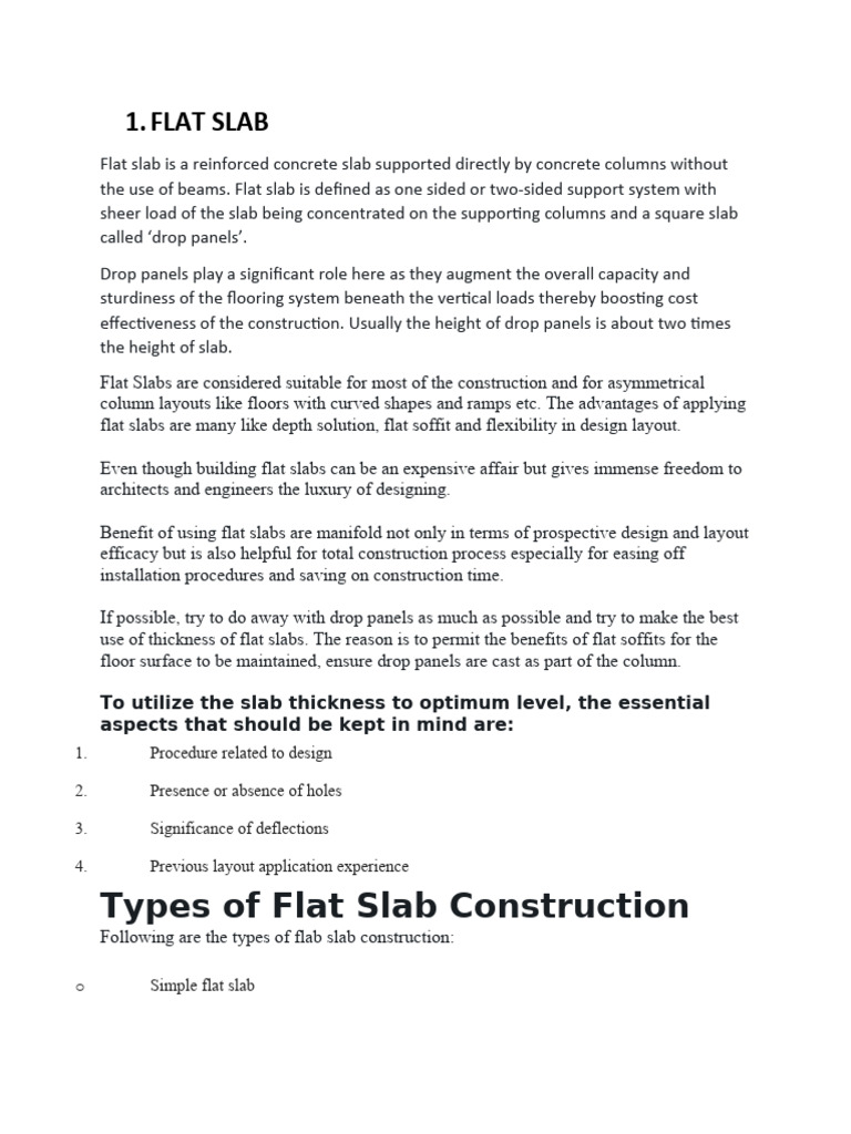 Flat Slab | PDF | Concrete | Beam (Structure)