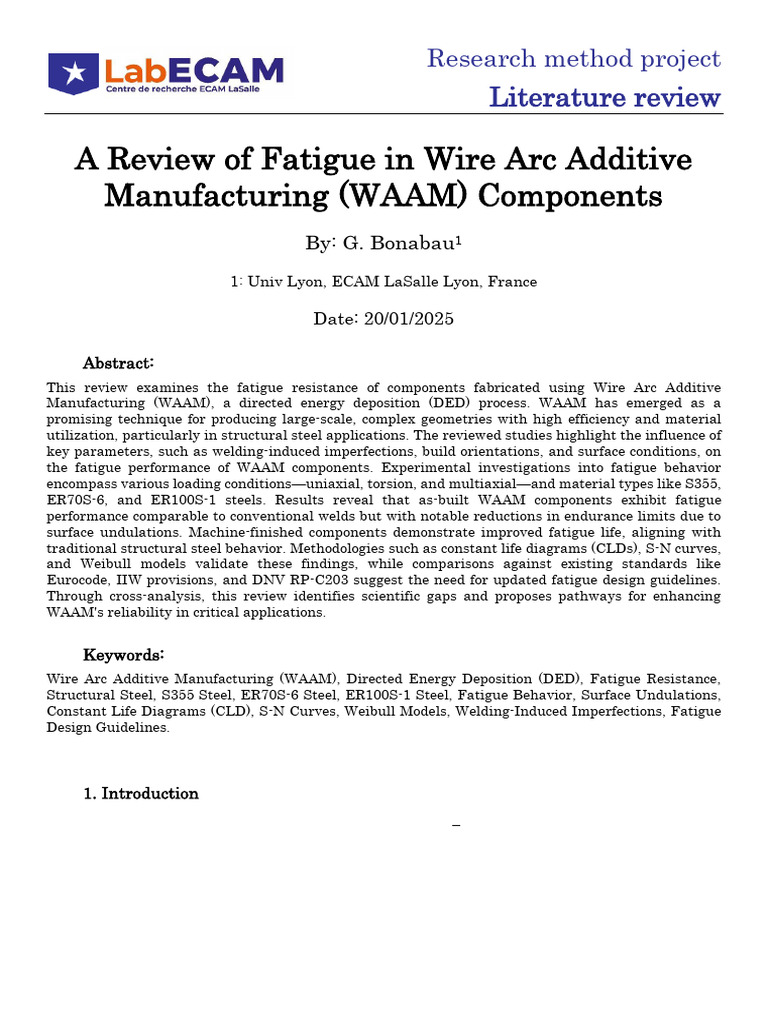 ResearchMethods LitteratureReview BONABAU 2025 | PDF | Fatigue (Material) | Welding