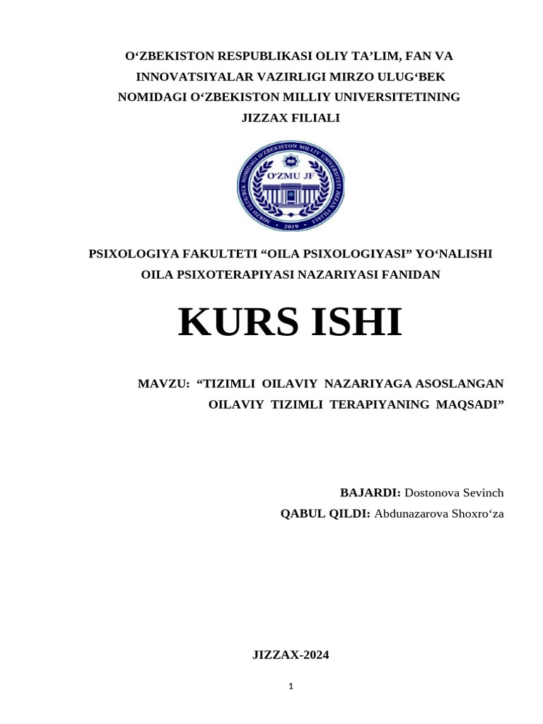 Sevinch1 Kurs Ishi | PDF