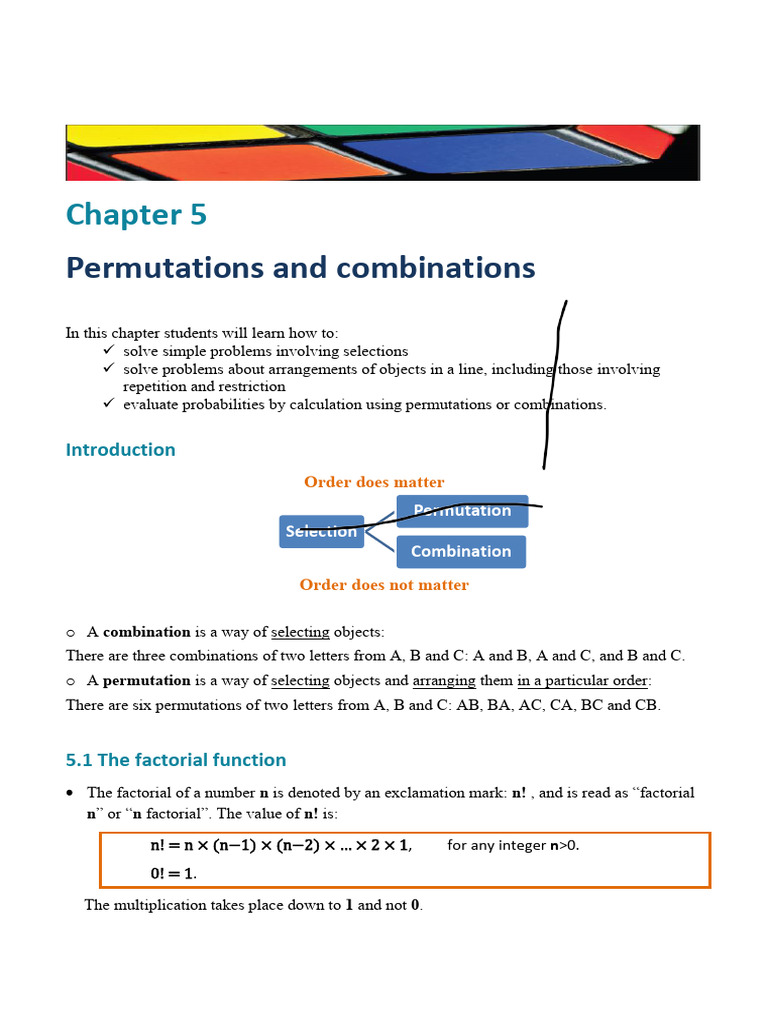 Permutations and Combinations Explained | PDF | Permutation | Multiplication