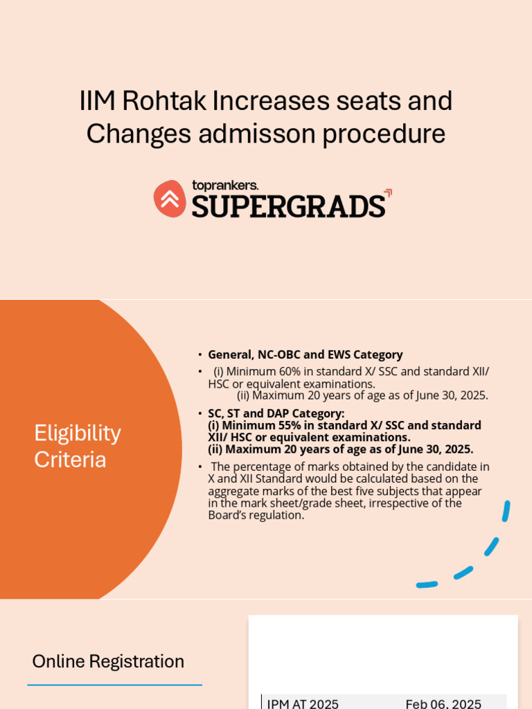 IIM Rohtak IPM 2025 Admission Updates | PDF | University And College ...