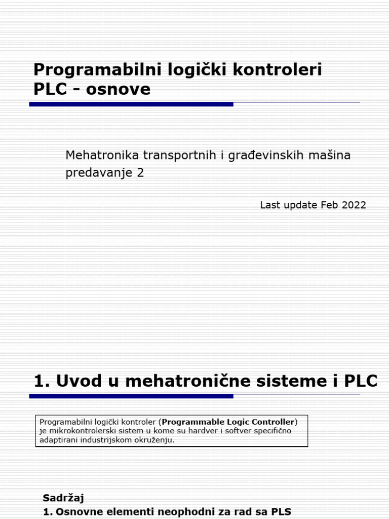 Predavanja PLC Osnove | PDF