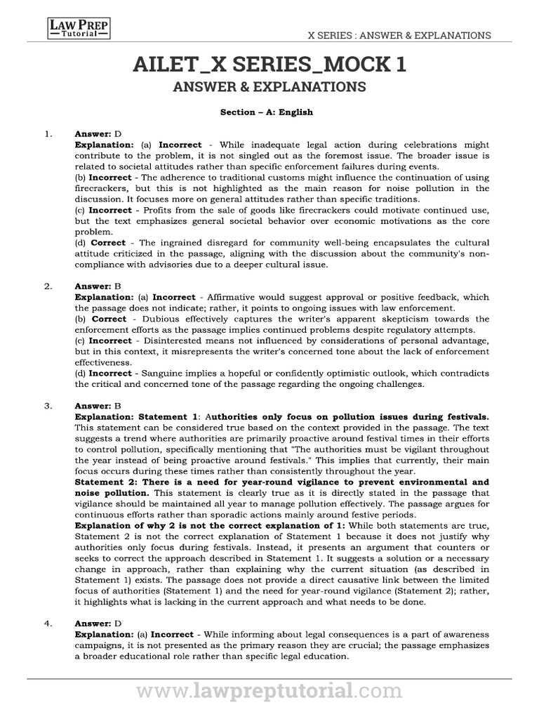 AILET X Series - Mock 1 - (AK) | PDF