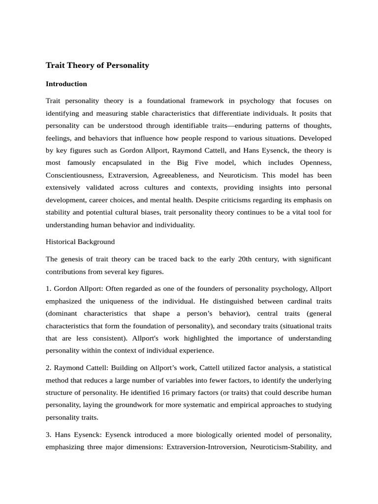 ca 1 ms word | PDF | Extraversion And Introversion | Psychology