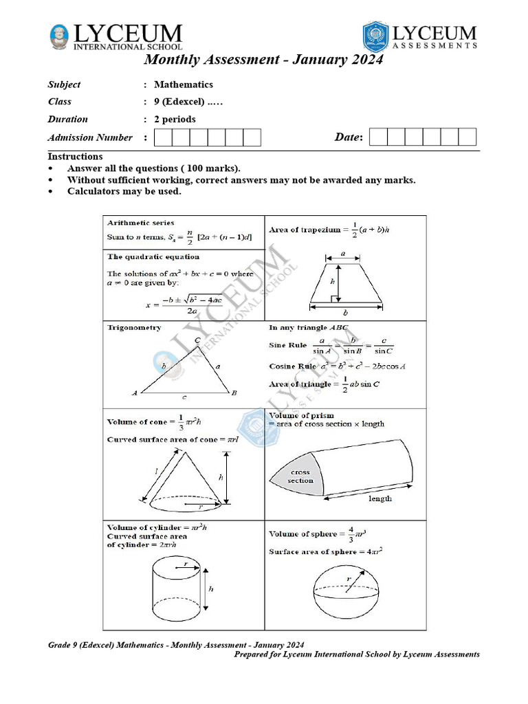 Grade - 9 (Edexcel) Mathematics | PDF | Ratio | Significant Figures