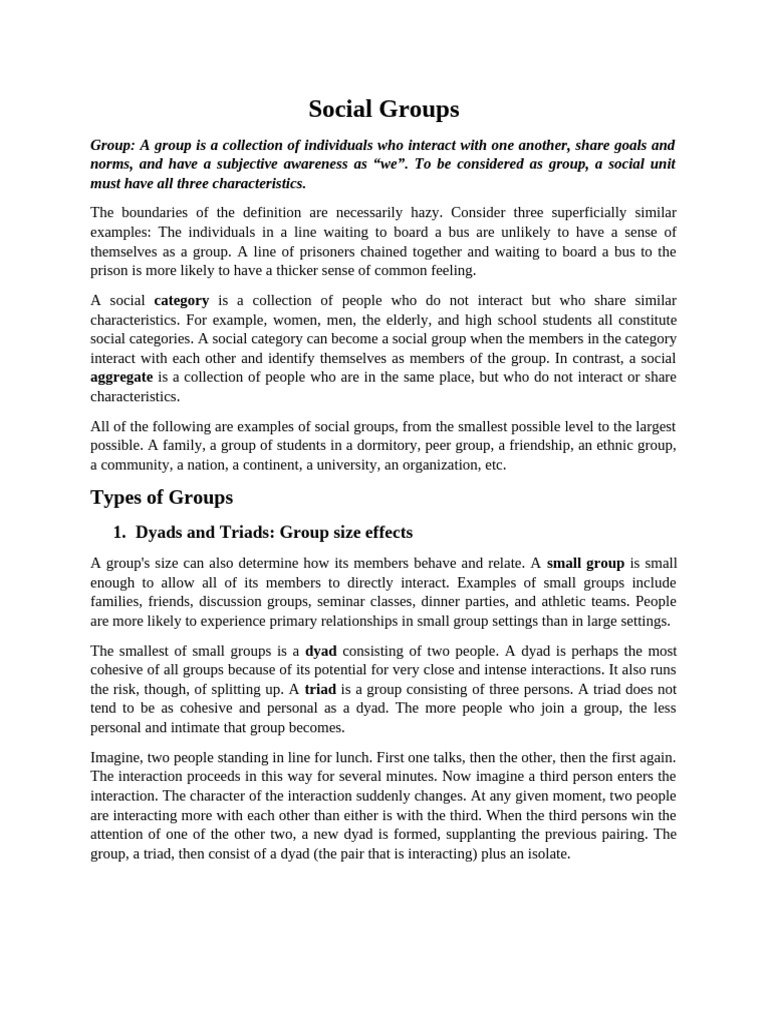 Social Groups | PDF | Conformity | Bureaucracy