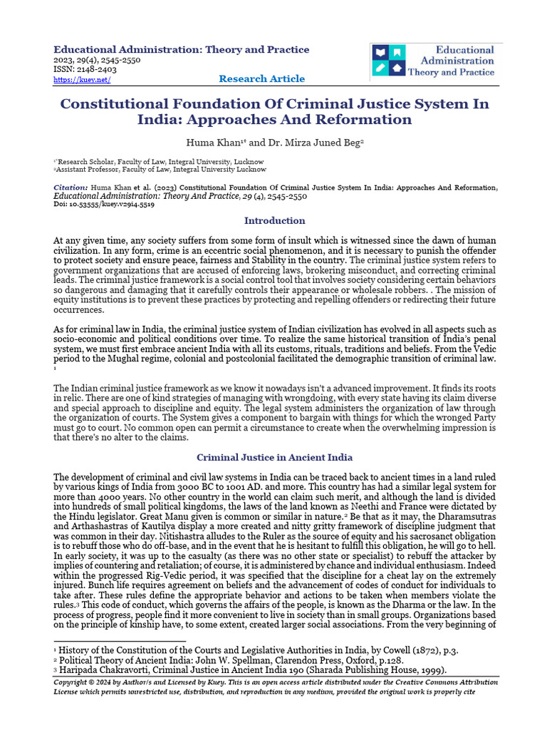 constitutional-foundation-of-criminal-justice-system-in-india-approaches-and-reformation | PDF ...